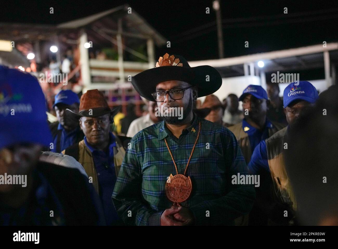 Guyana's President Mohamed Irfaan Ali attends the Rupununi Ranchers ...
