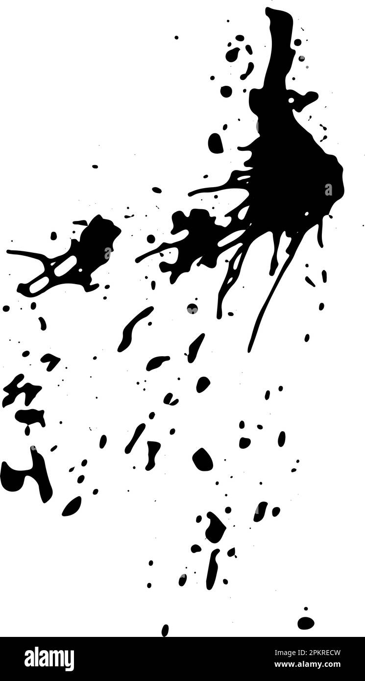 Spray paint brush, splatter patterns, texture, ink drop on vector Stock ...