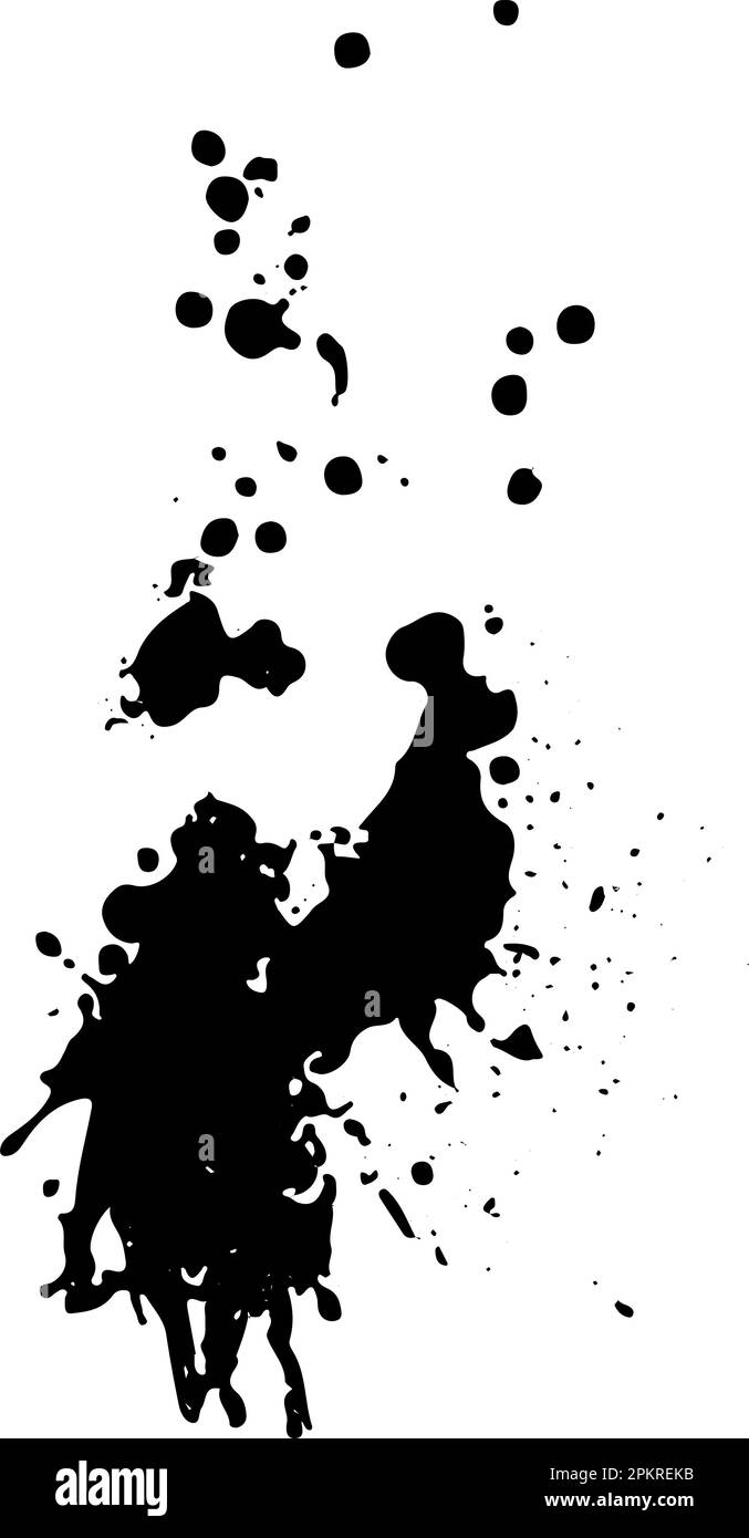Spray paint brush, splatter patterns, texture, ink drop on vector Stock ...