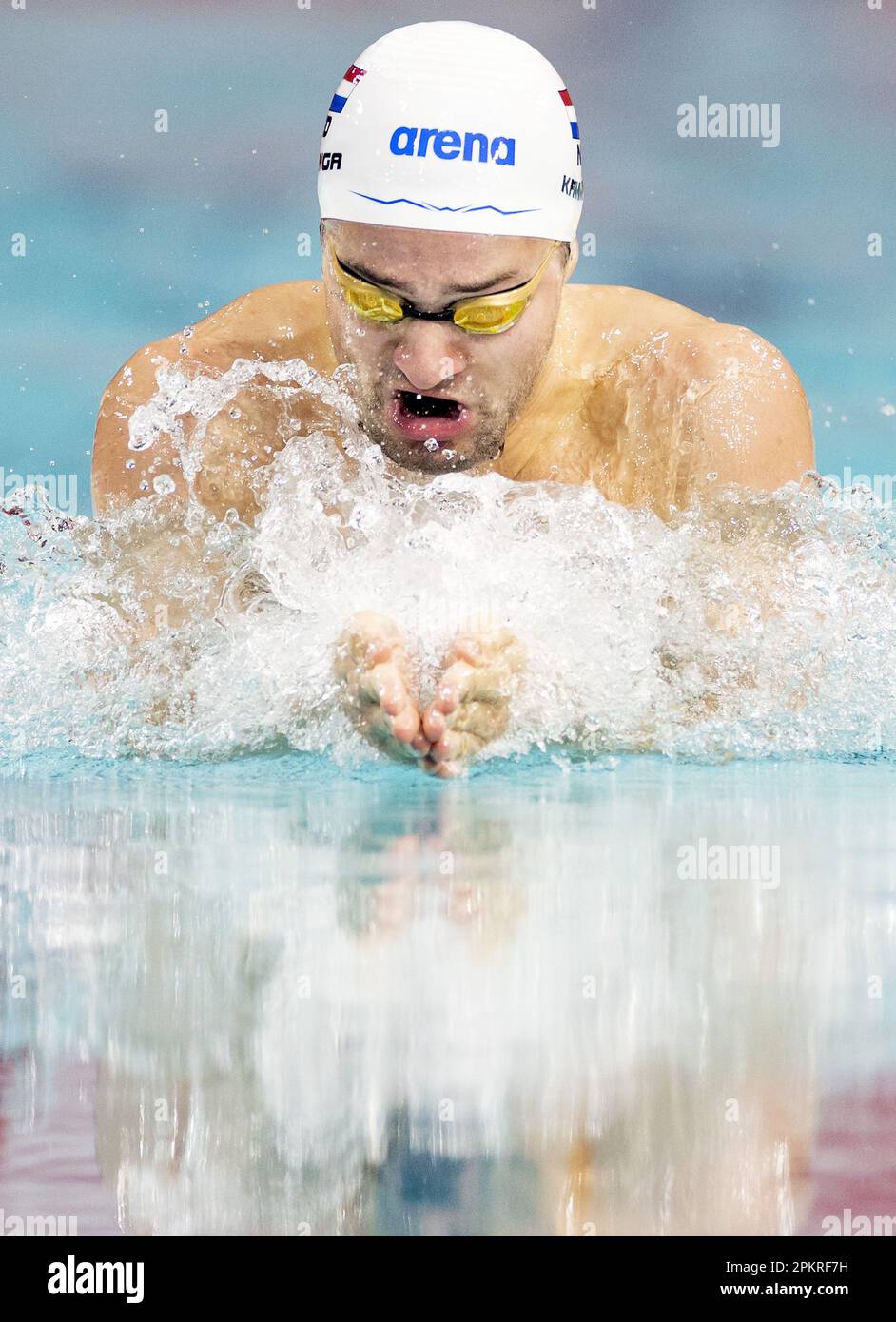 EINDHOVEN - Arno Kamminga in action on the 100 meter breaststroke ...