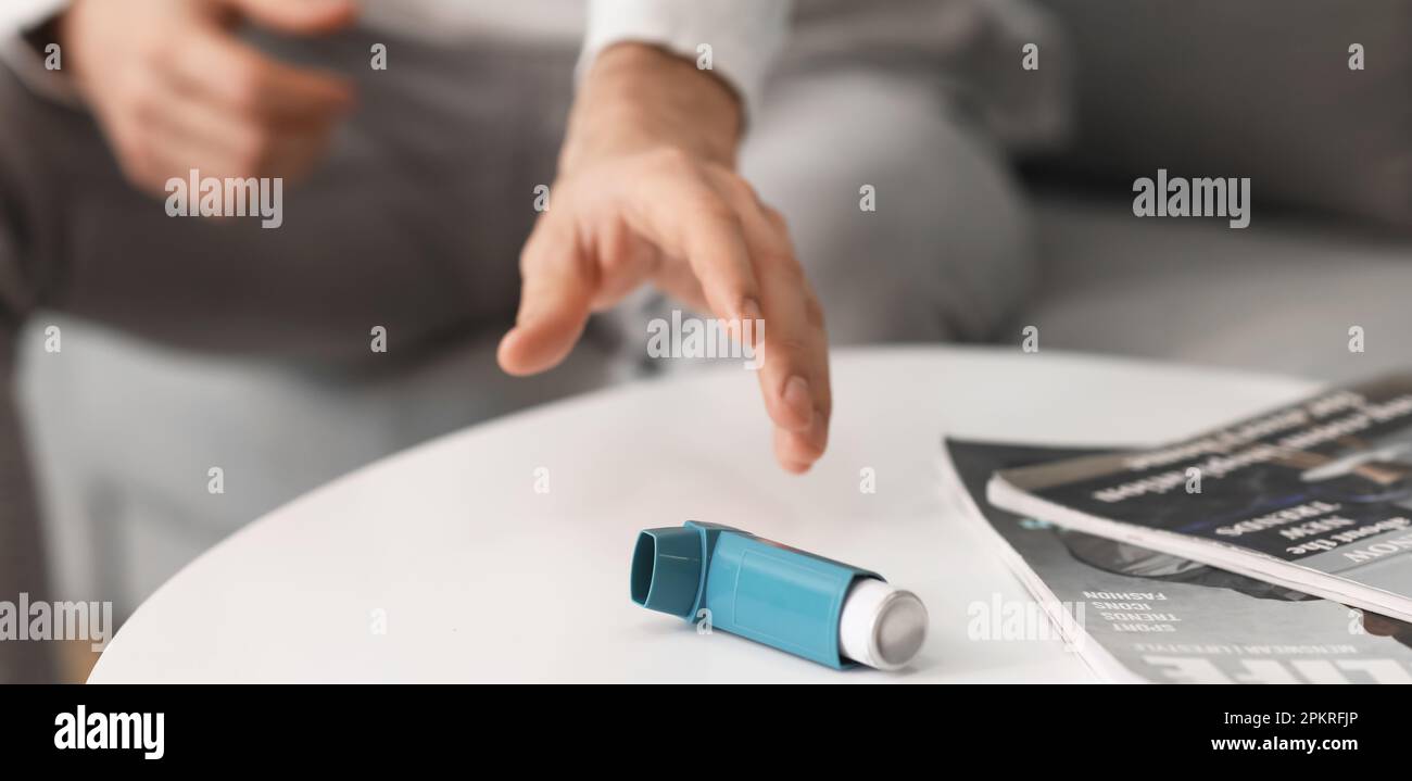 Man taking inhalation hi-res stock photography and images - Alamy