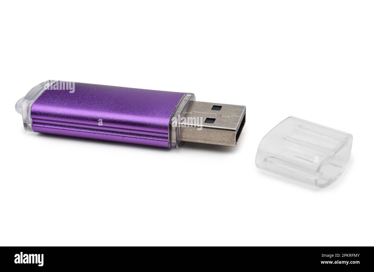Purple USB flash drive on white background Stock Photo - Alamy