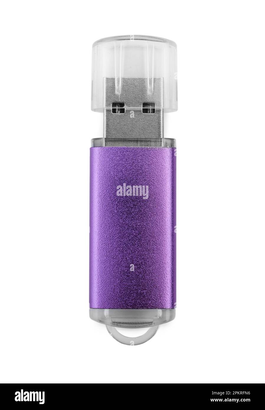 Purple USB flash drive on white background Stock Photo - Alamy