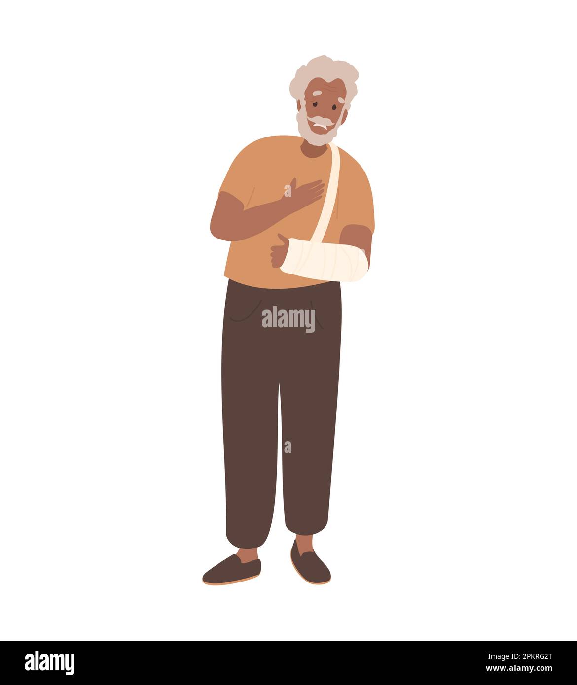 Senior black Man with broken hand in cast Stock Vector Image & Art - Alamy