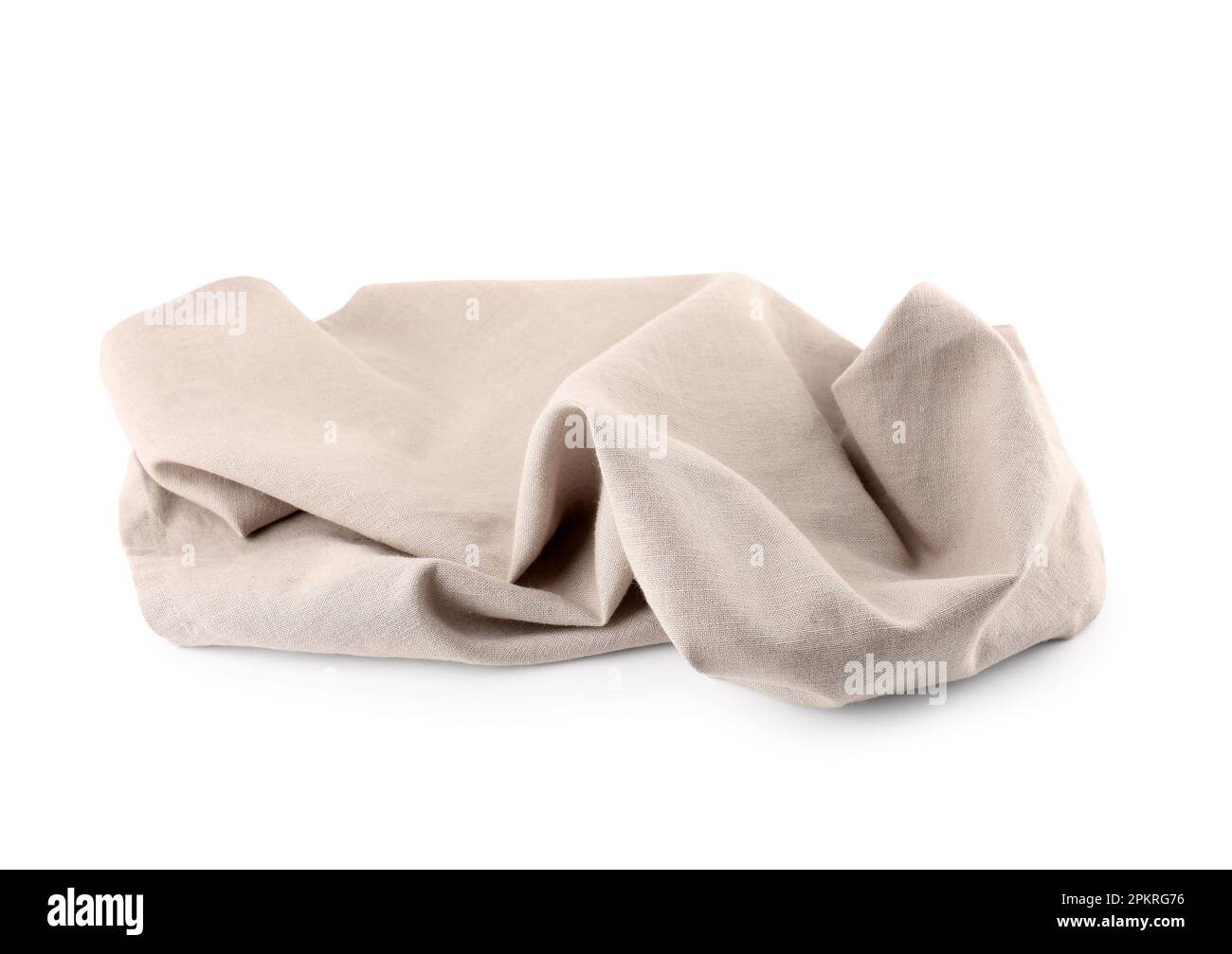 Crumpled fabric napkin on white background Stock Photo - Alamy