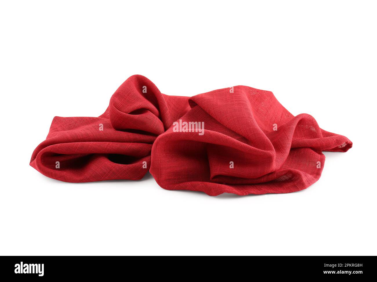 Red napkin isolated on white background Stock Photo - Alamy