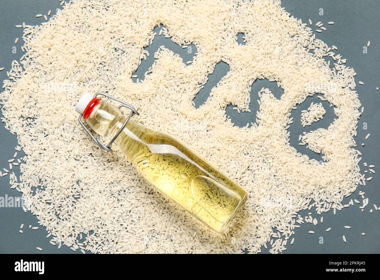 Word RISE made of grains and vinegar on dark background, closeup Stock ...