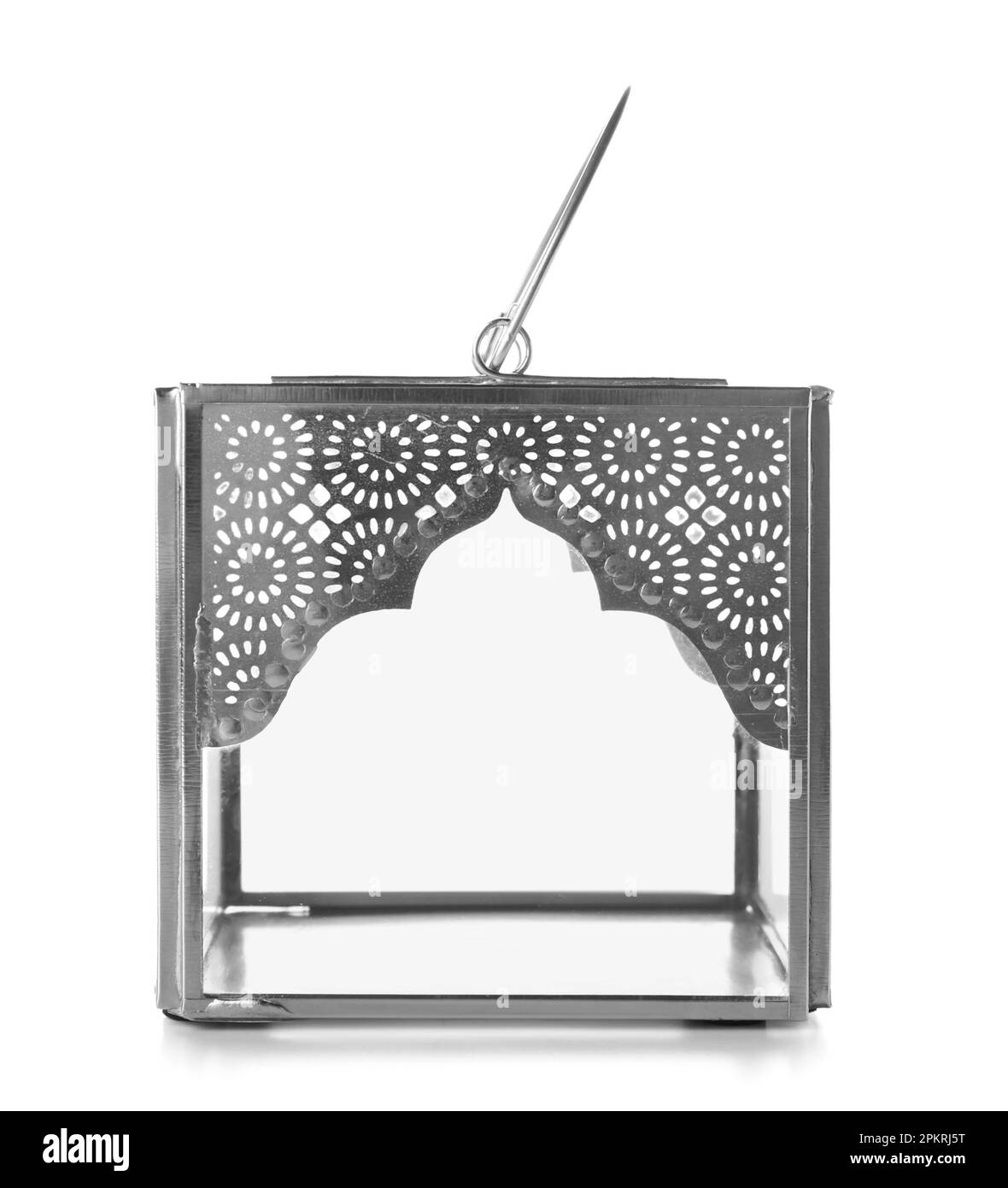 Silver Muslim lamp on white background Stock Photo - Alamy