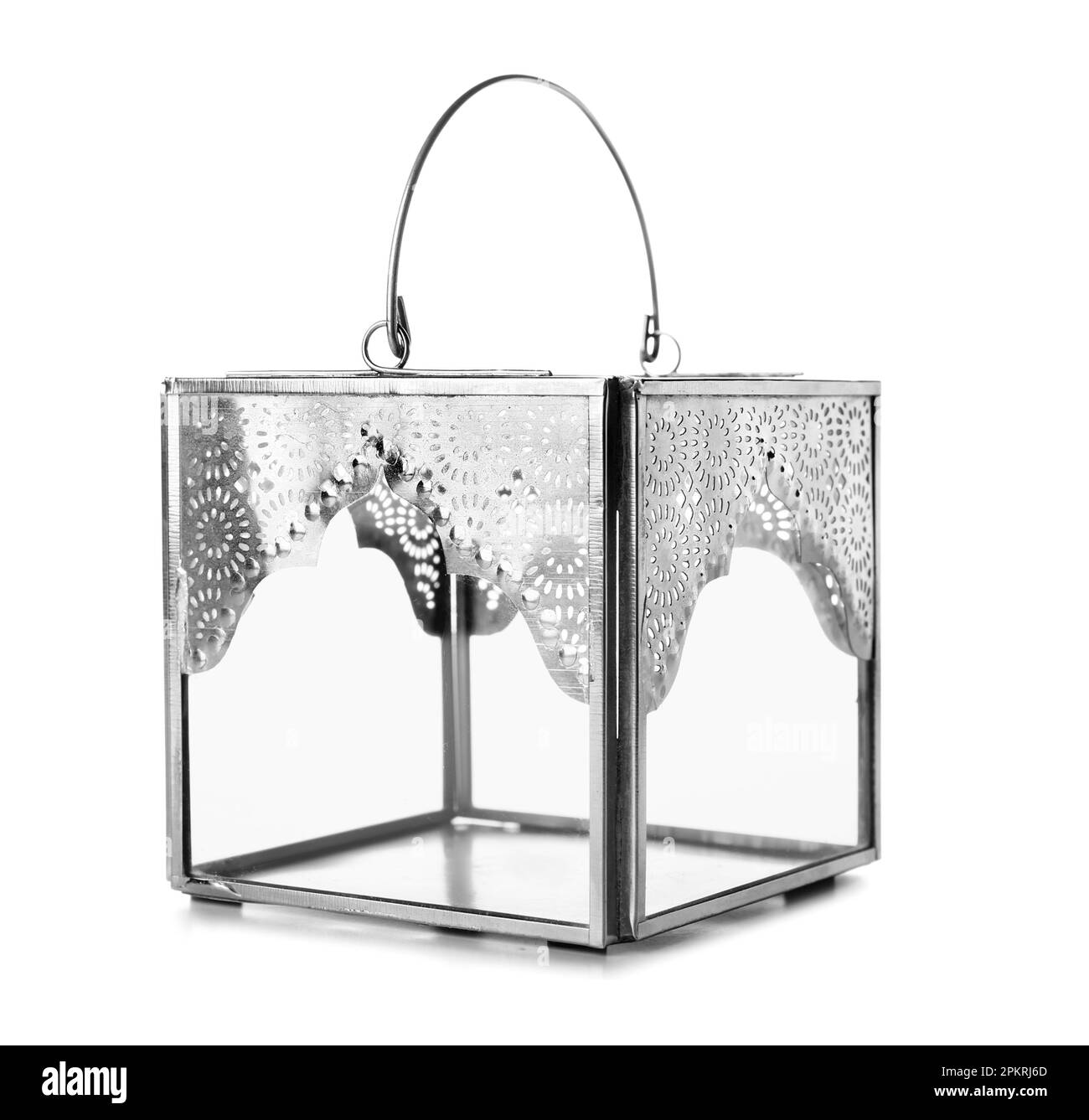 Silver Muslim lamp on white background Stock Photo - Alamy