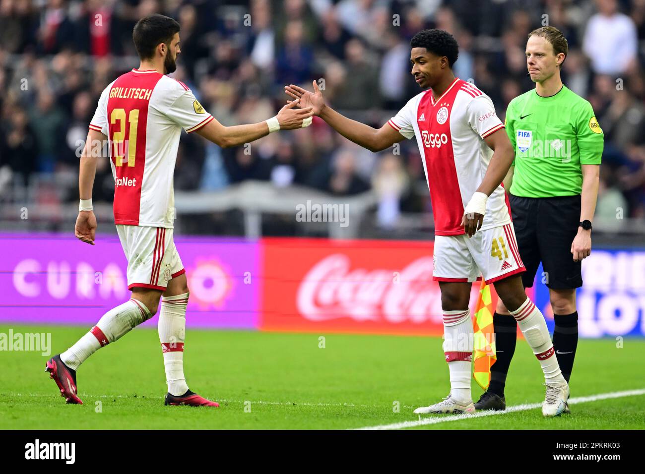AMSTERDAM - (lr) Florian Grillitsch of Ajax, Silvano Vos of Ajax during ...