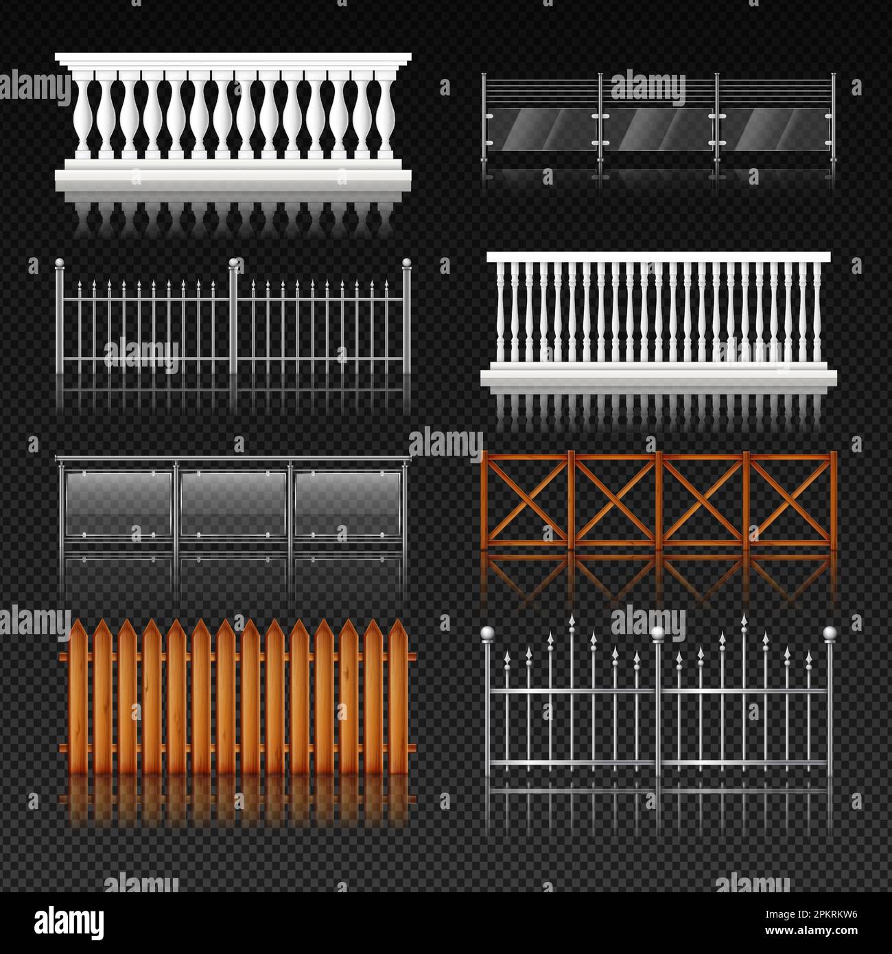 Glass balcony railing Stock Vector Images - Alamy