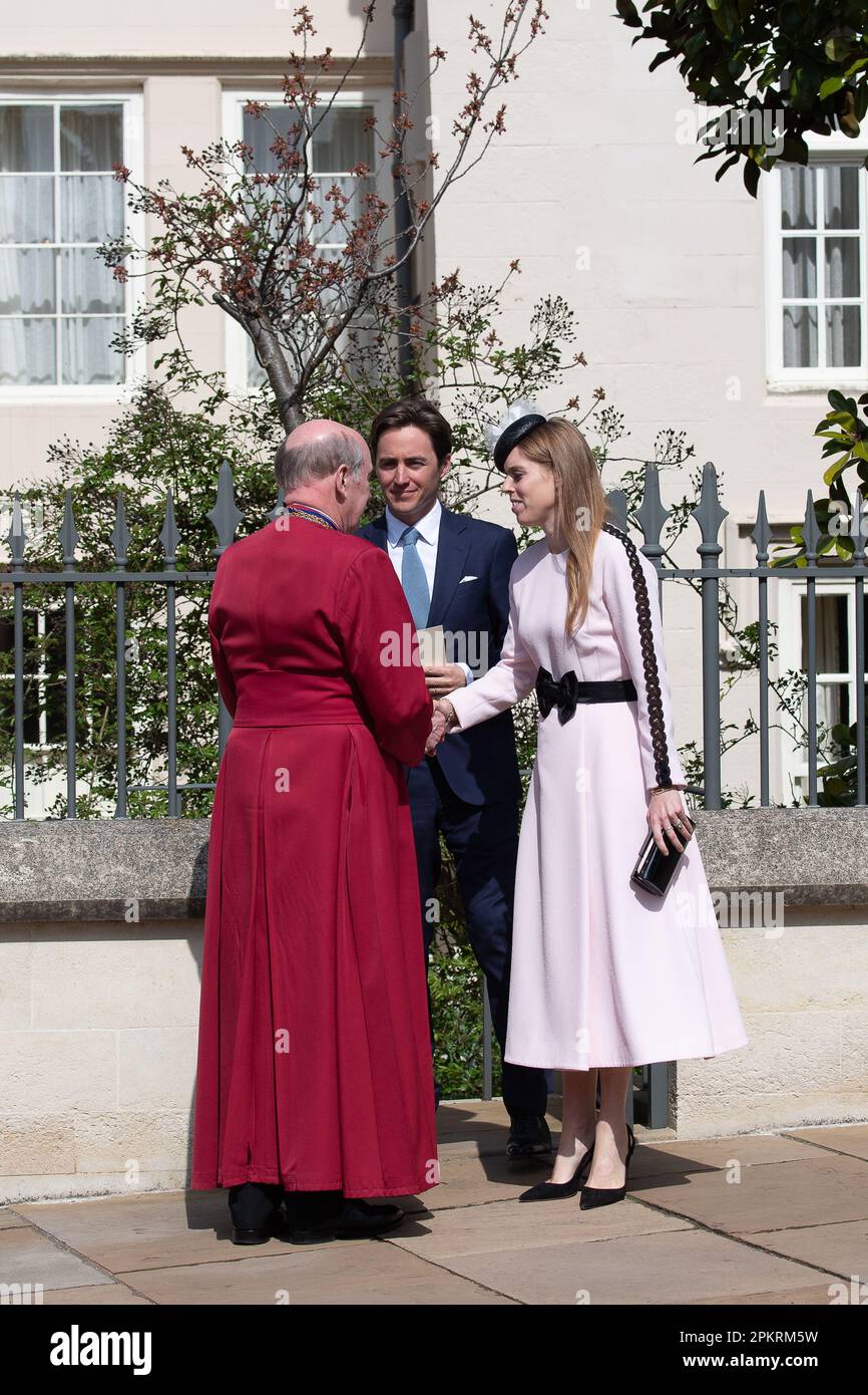 Windsor, Berkshire, UK. 9th April, 2023. Princess Beatrice with her ...