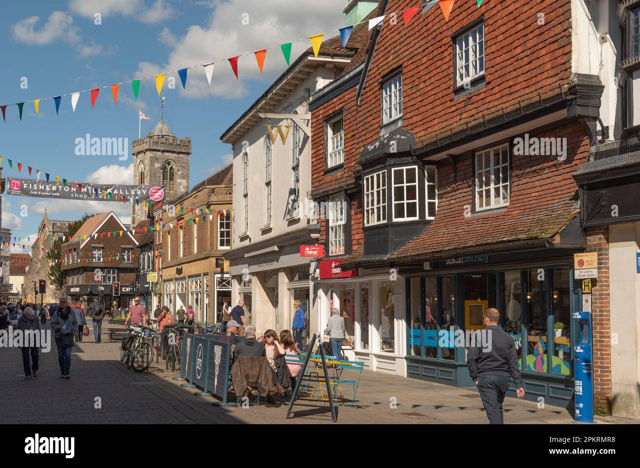 Salisbury, Wiltshire, England, UK. 2023. City centre of Salisbury and ...
