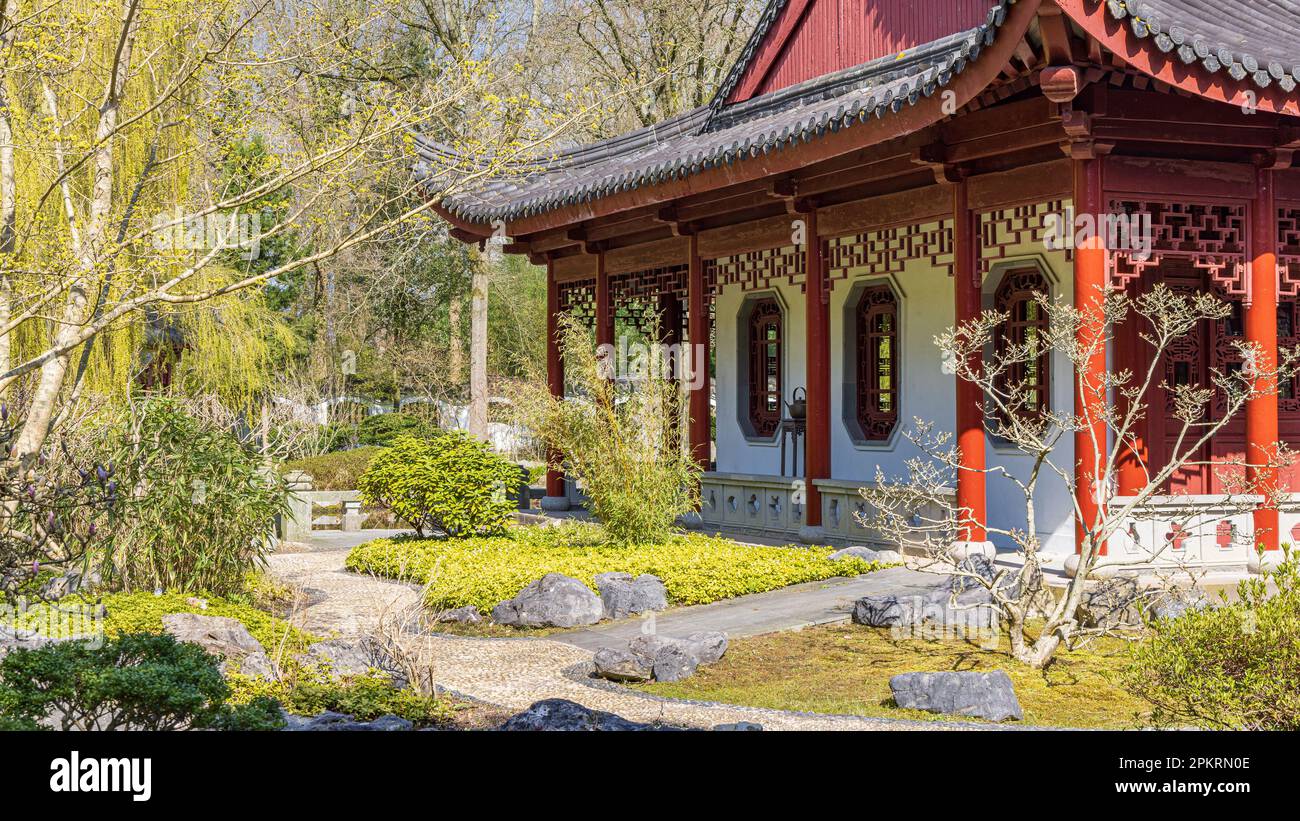 Haren, The Netherlands - April 5, 2023: Chinese garden Kingdom of Ming ...