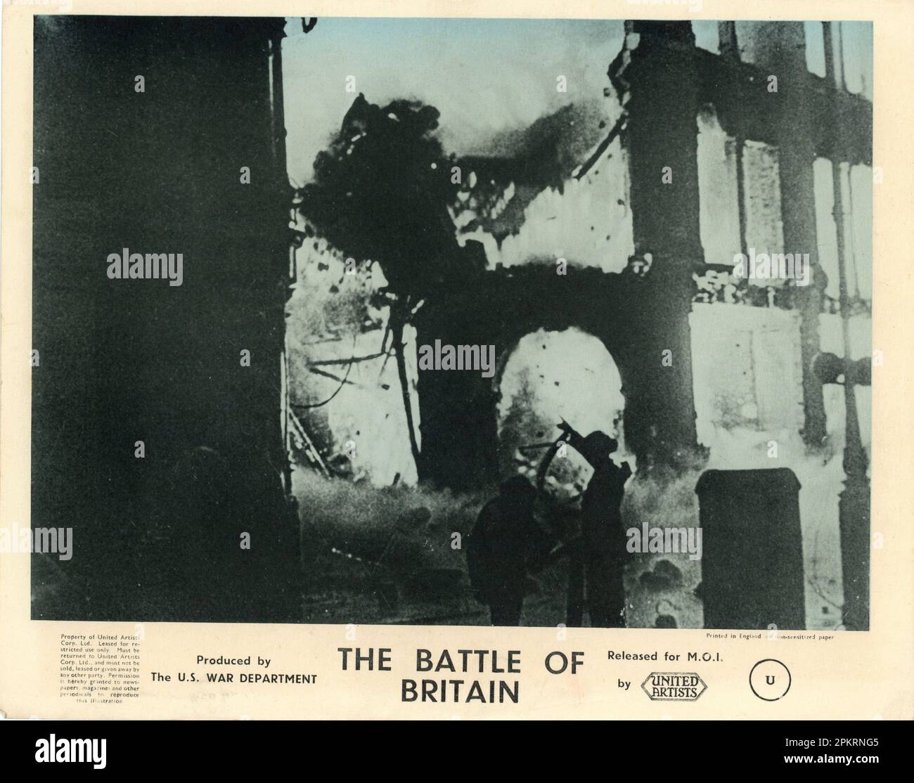 Firemen fighting building fire during Blitz in London in Propaganda ...