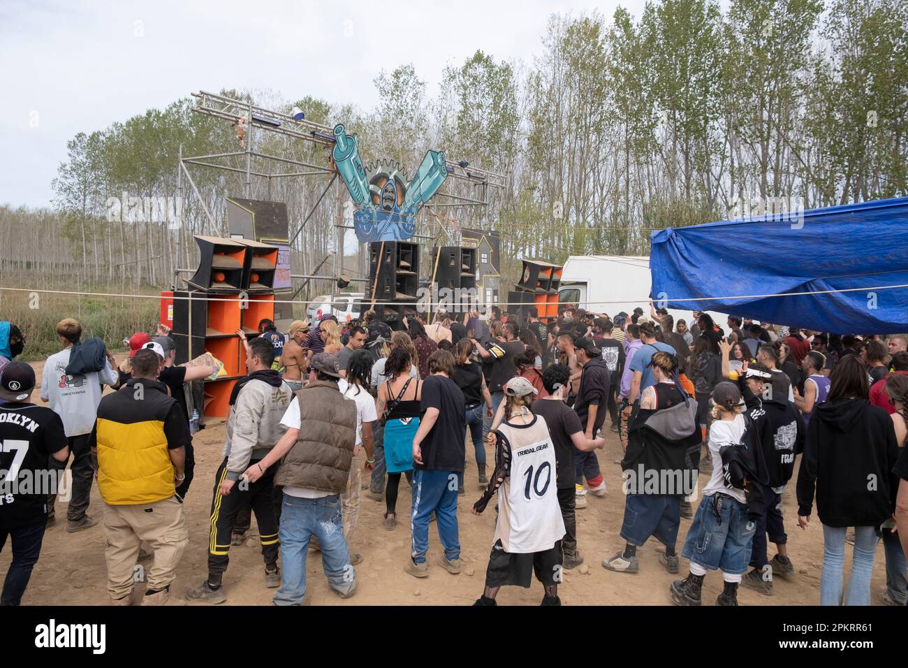 Sant Joan De Mollet, Spain. 09th Apr, 2023. A group of people is seen ...