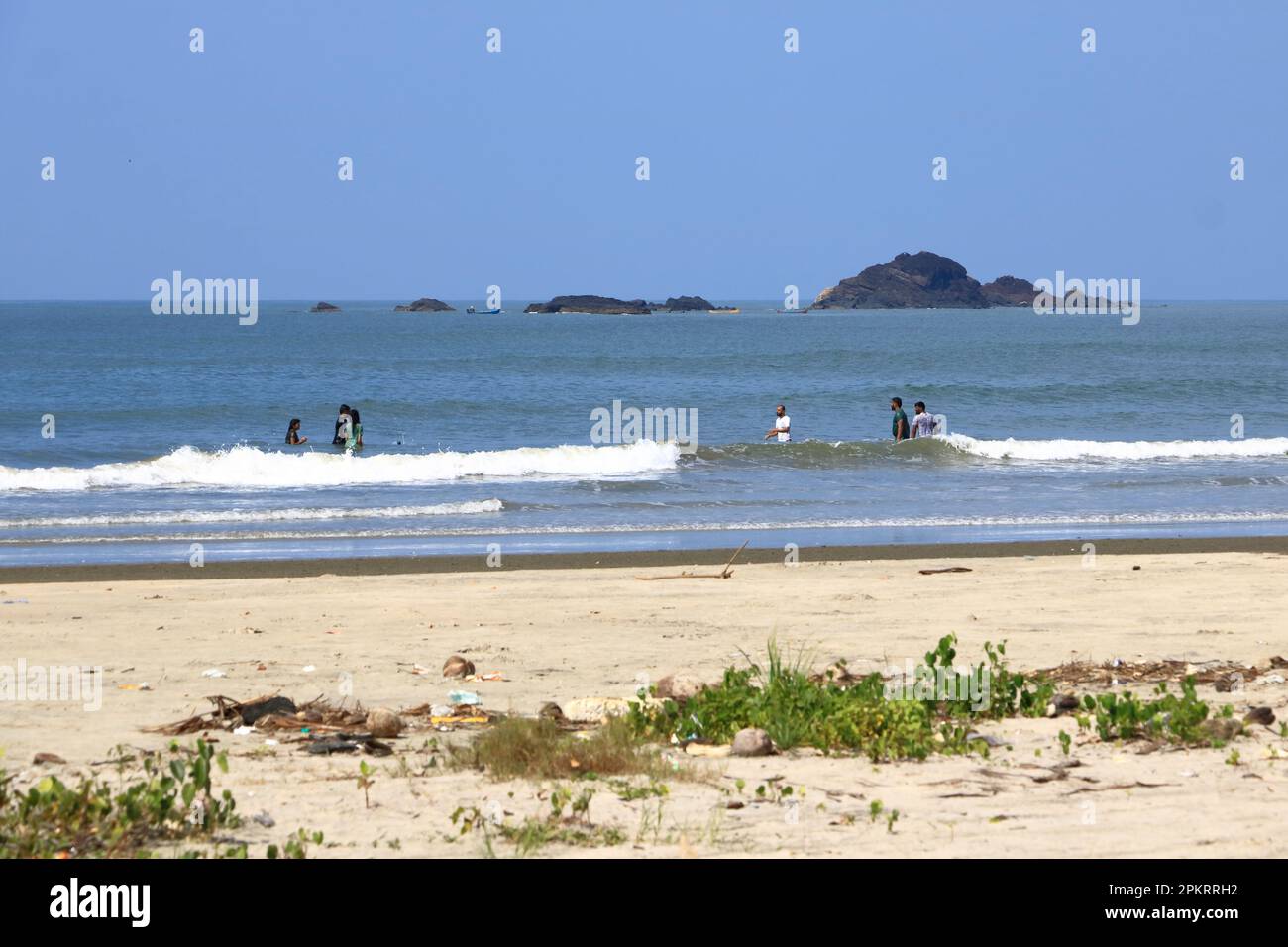 December 28 2022 - Kannur, Kerala in India: People enjoy the Dharmadam ...