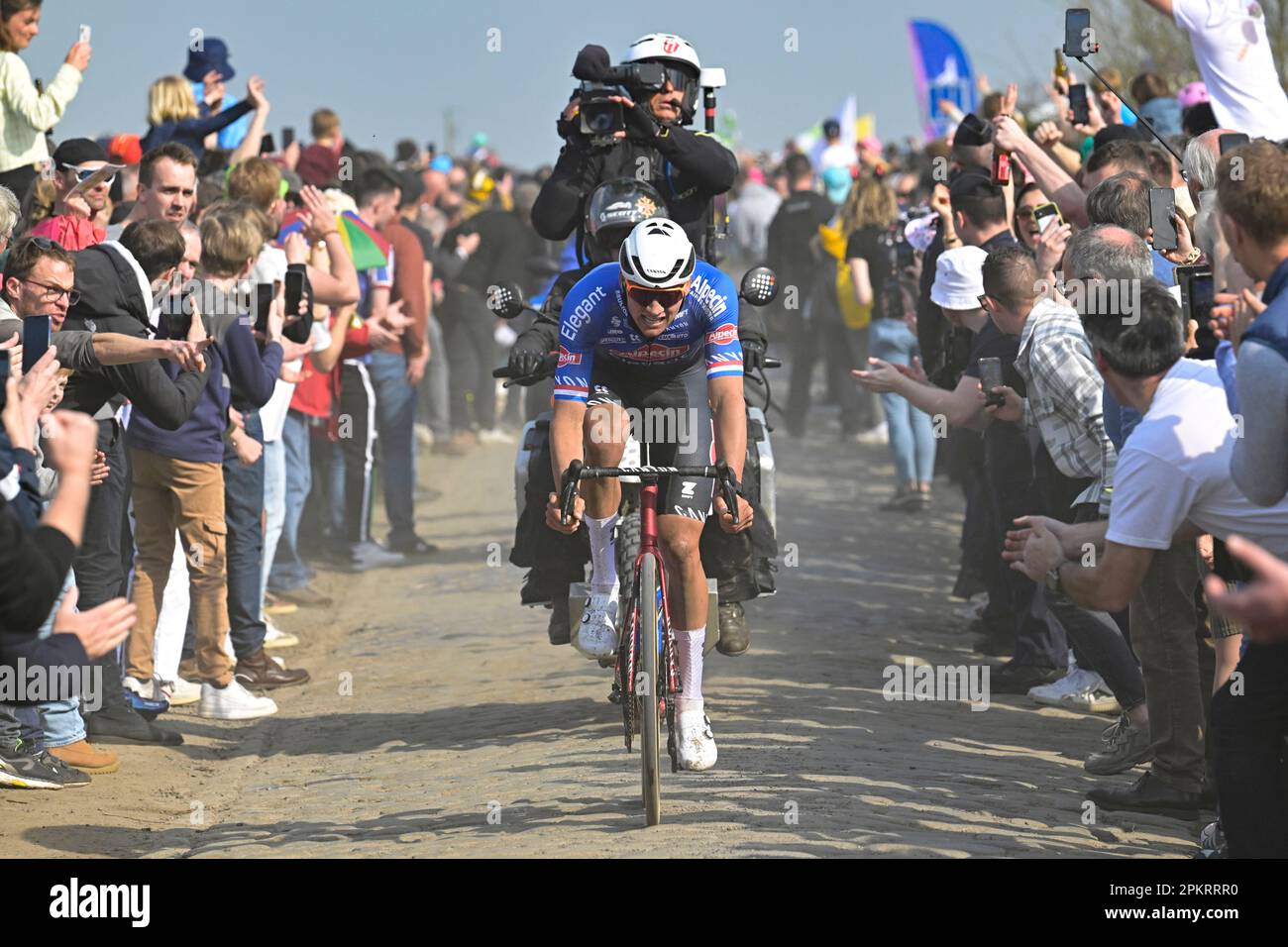 Mathieu Van Der Poel, of the Netherlands cycles over the Carrefour de l ...
