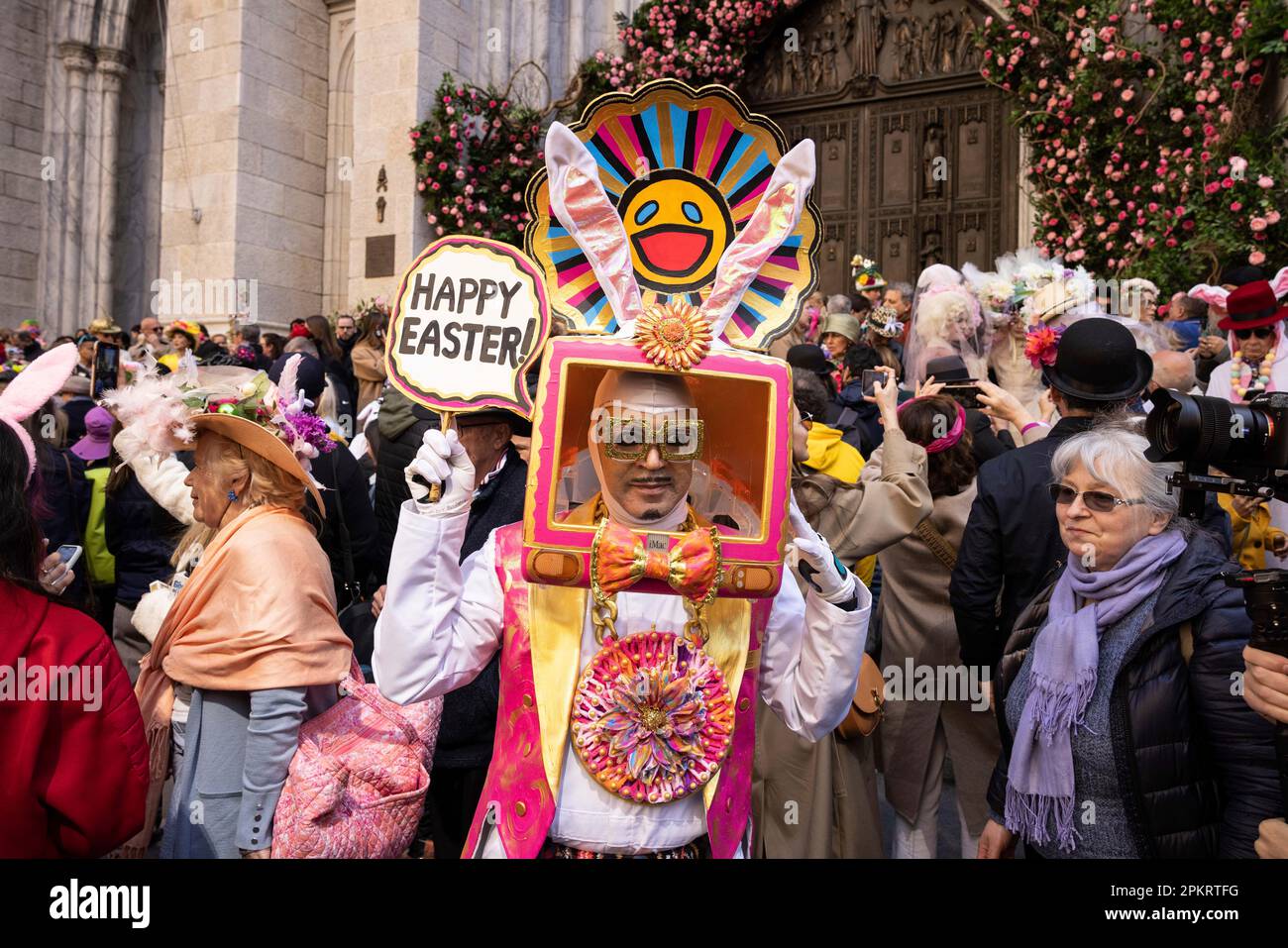 People in costumes are pictured during the annual Easter Parade and ...