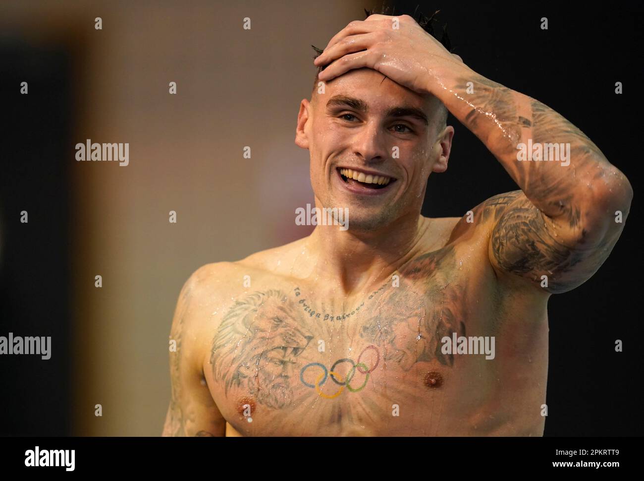 Jacob Peters after winning the Men's 50m Butterfly Final on day six of ...