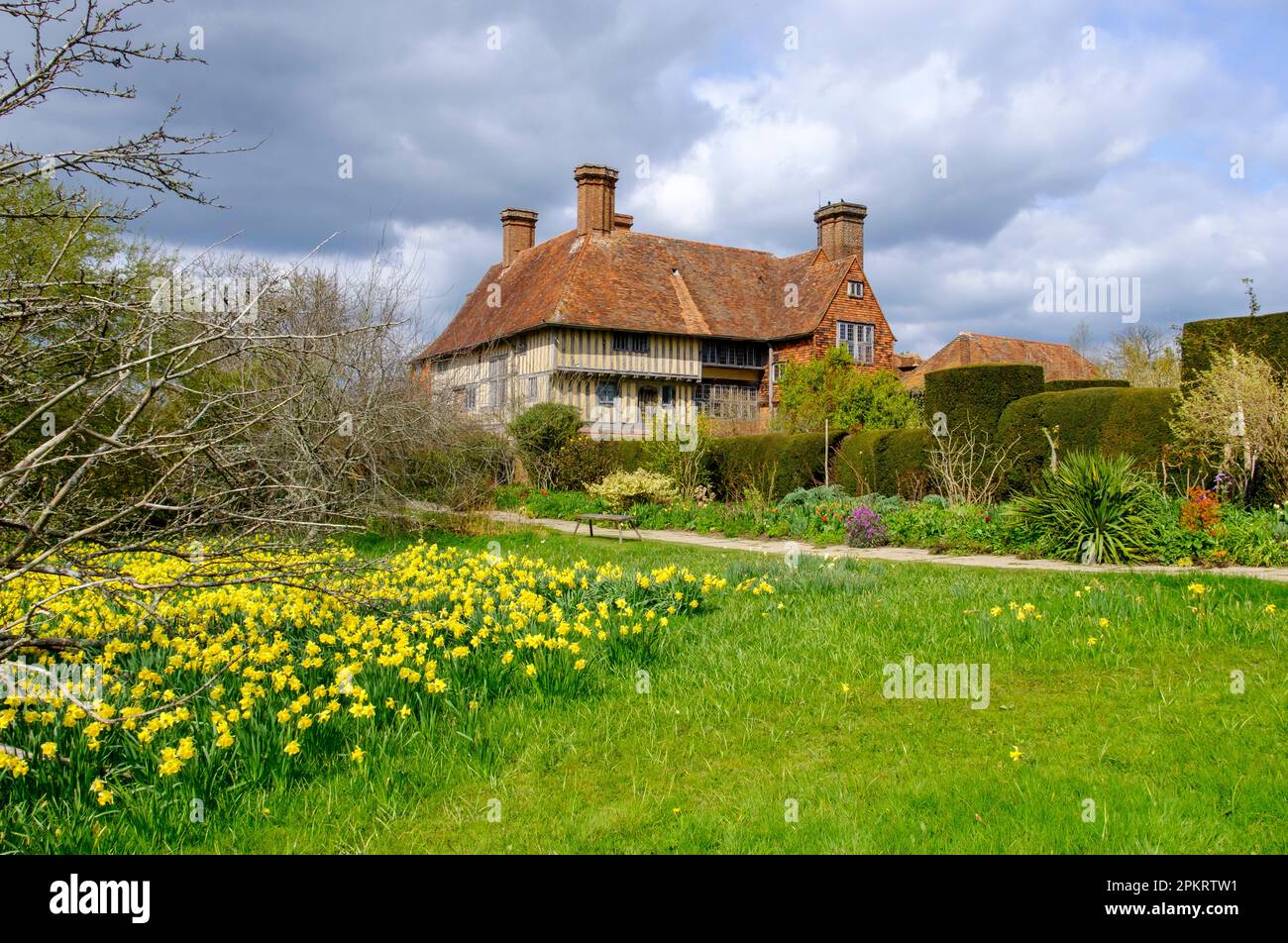 Great Dixter house and garden in spring, Northiam, East Sussex, UK ...