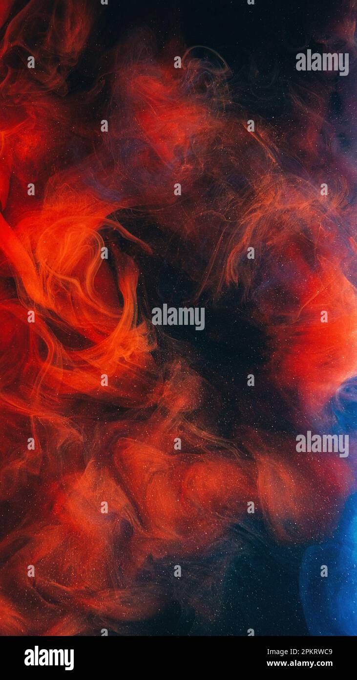 Fume texture color mist ink water mix red blue Stock Photo - Alamy