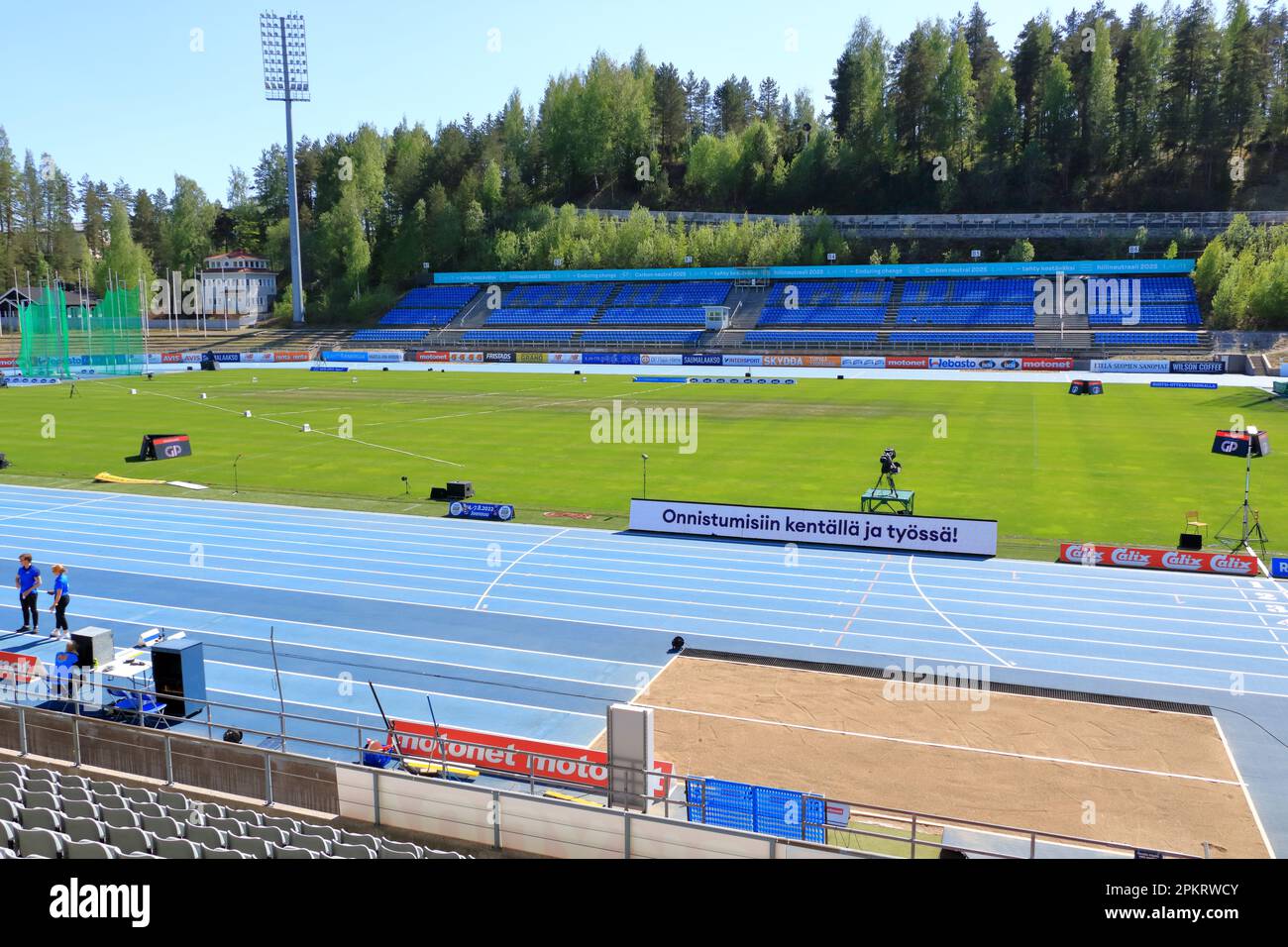 May 25 2022 - Lahti in Finland: The Lahti Soccer stadium, prepared for ...