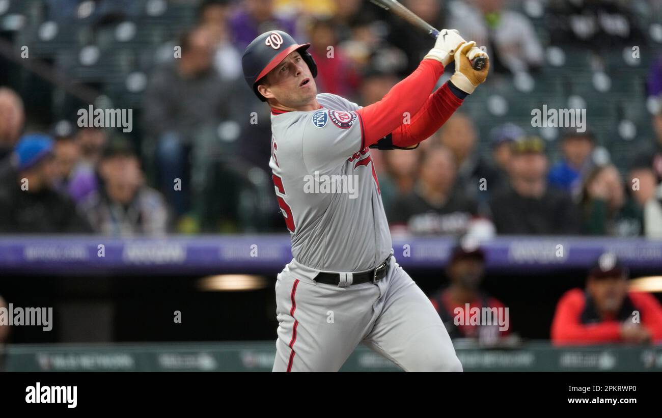 Washington Nationals catcher Riley Adams (15) in the second inning of a ...