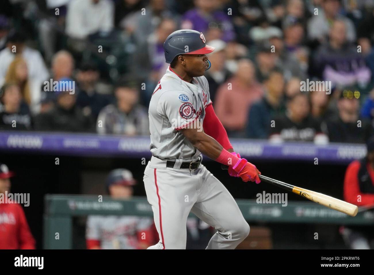Washington Nationals left fielder Stone Garrett (36) in the fifth ...