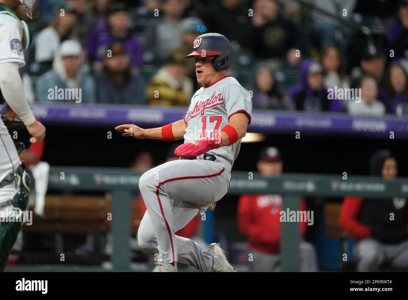 Washington Nationals left fielder Alex Call (17) in the fifth inning of ...