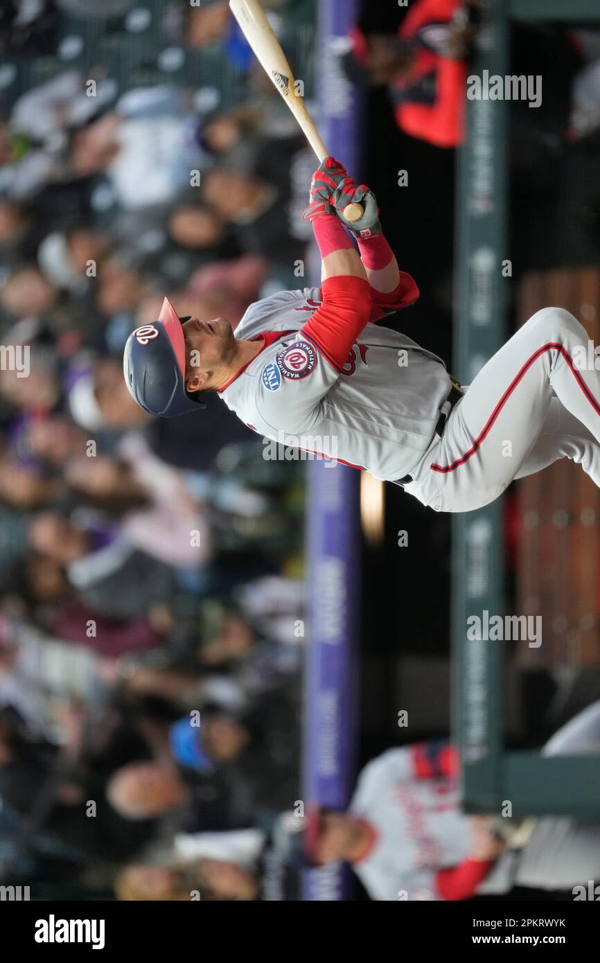 Washington Nationals right fielder Lane Thomas (28) in the fourth ...