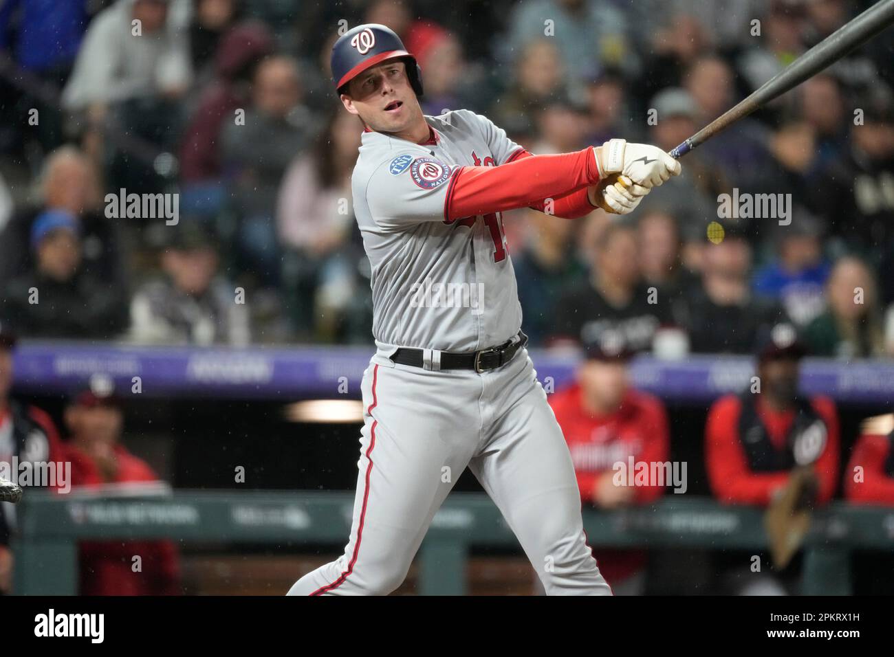 Washington Nationals catcher Riley Adams (15) in the eighth inning of a ...