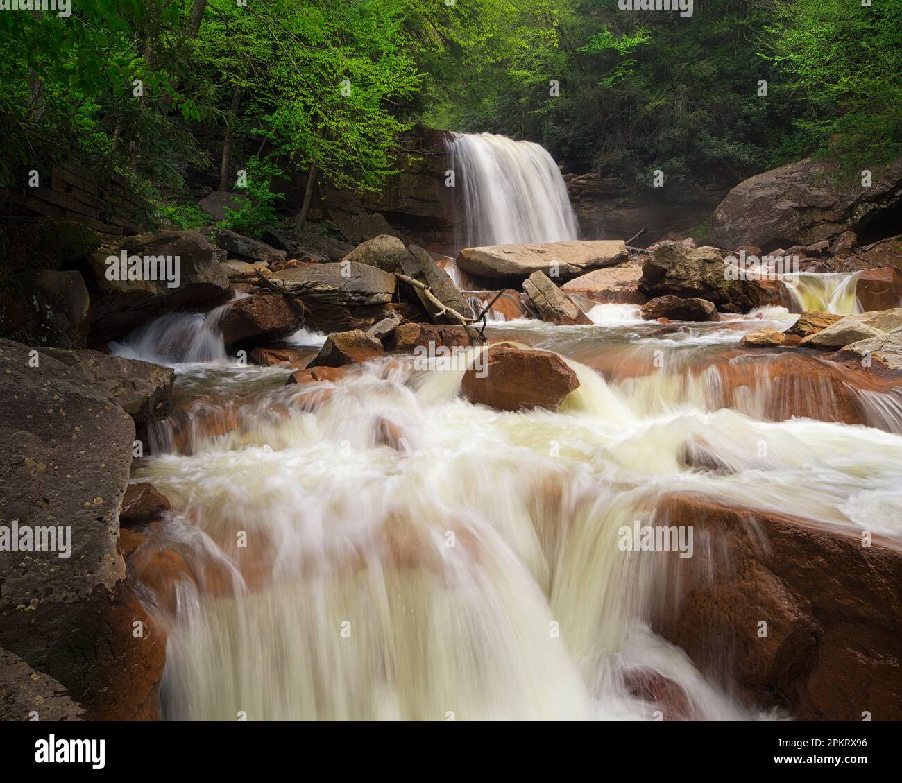 Douglas Falls in spring near Thomas, West Virginia Stock Photo - Alamy