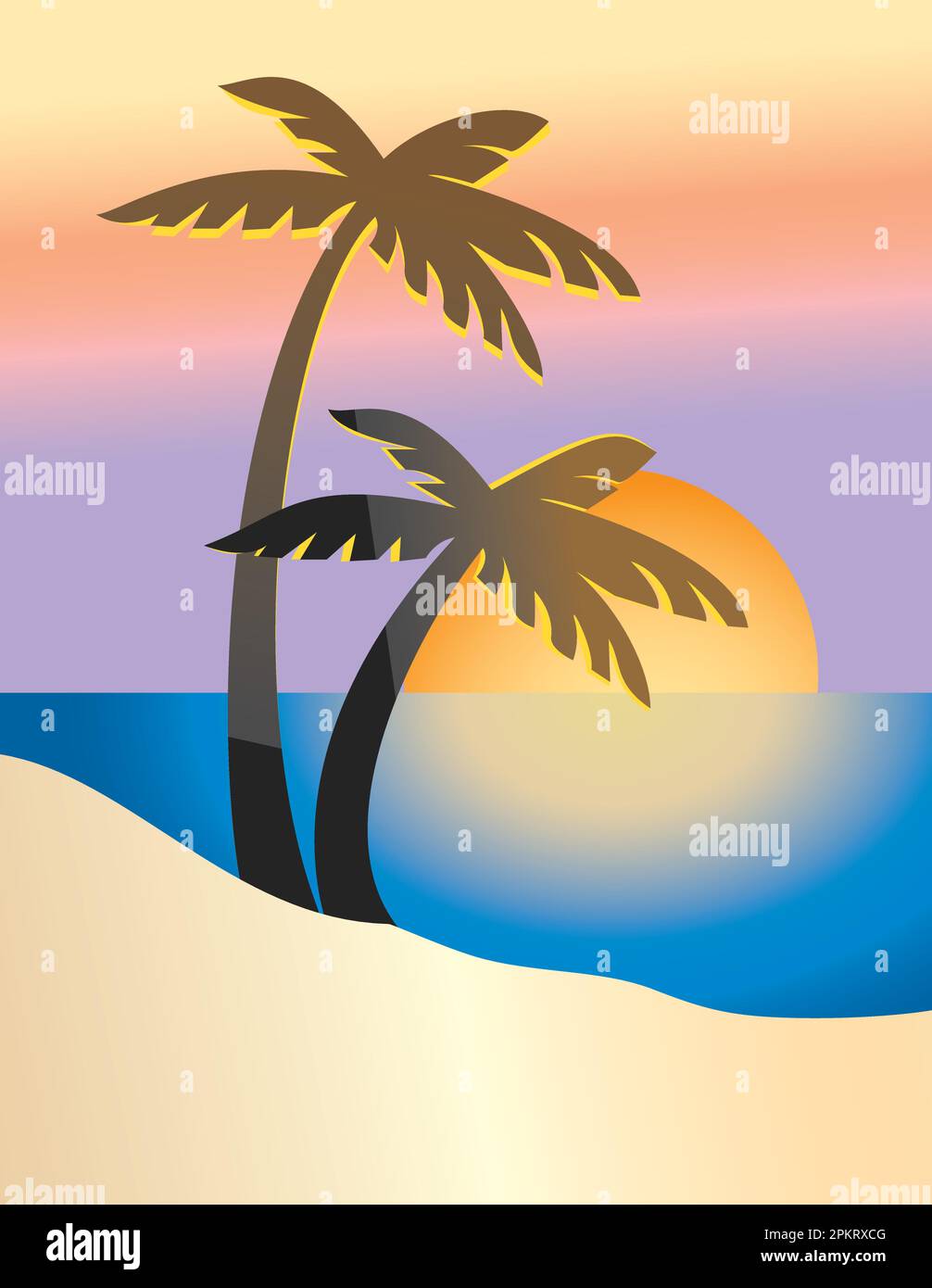 Tropical Sunset. Typical romantic tropic beach vacation scene. This is ...