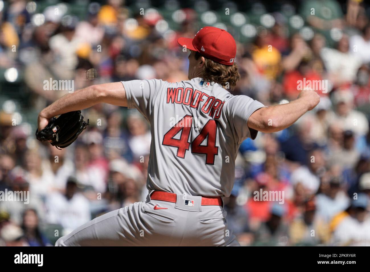 St. Louis Cardinals starting pitcher Jake Woodford throws during the ...