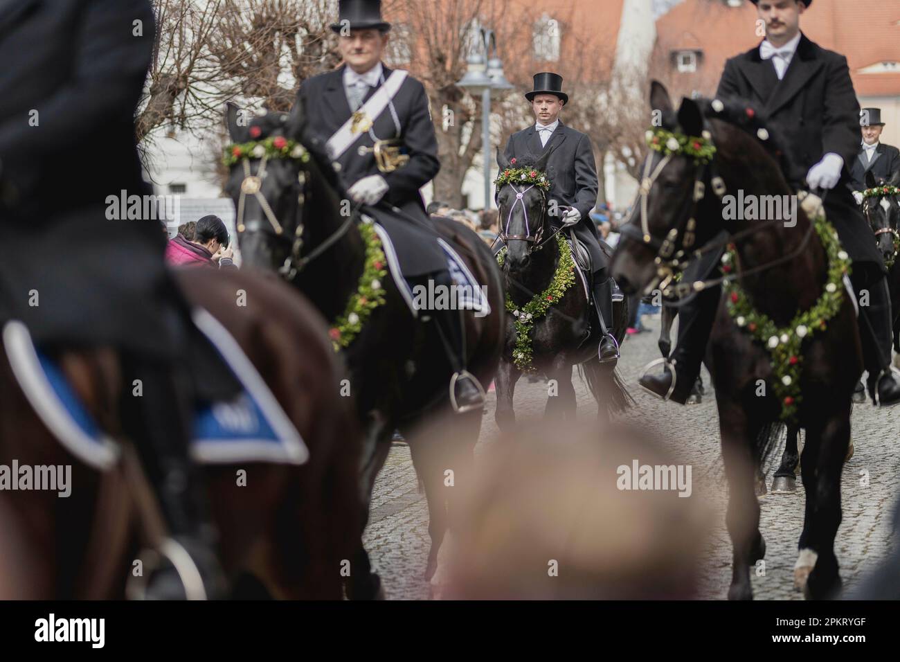 Easter riders, taken during the Easter procession on the German-Polish ...