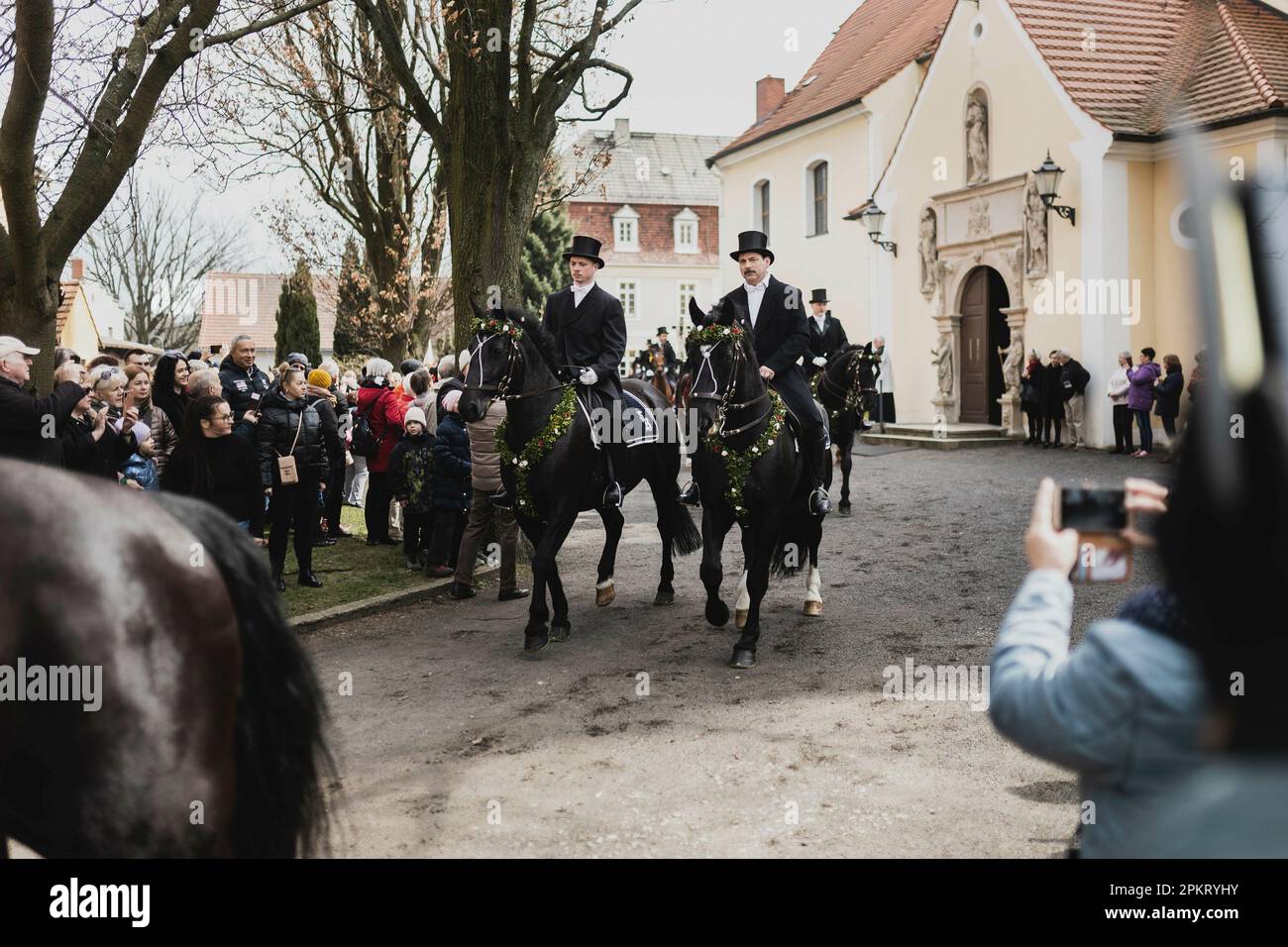 Easter riders, taken during the Easter procession on the German-Polish ...