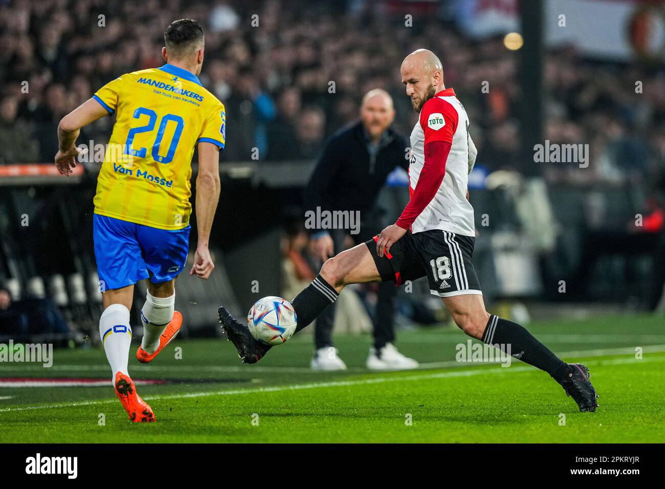 Rotterdam - Mats Seuntjens of RKC Waalwijk, Gernot Trauner of Feyenoord during the match between ...