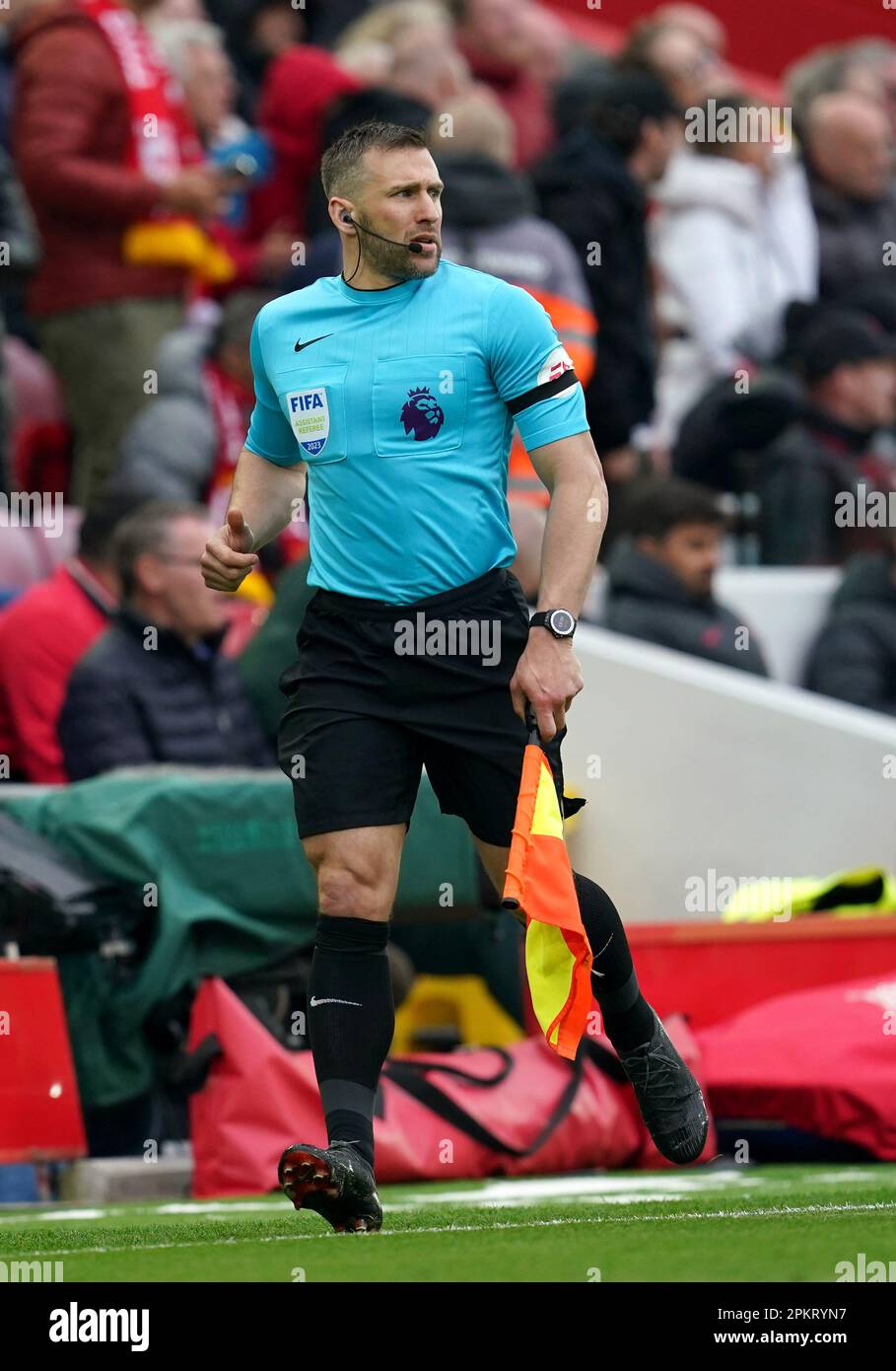 Assistant referee Constantine Hatzidakis during the Premier League ...