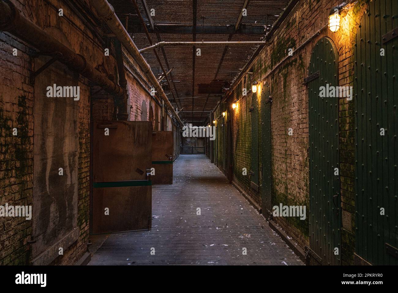 Original Fort Alcatraz section of Alcatraz Prison in San Francisco Bay ...