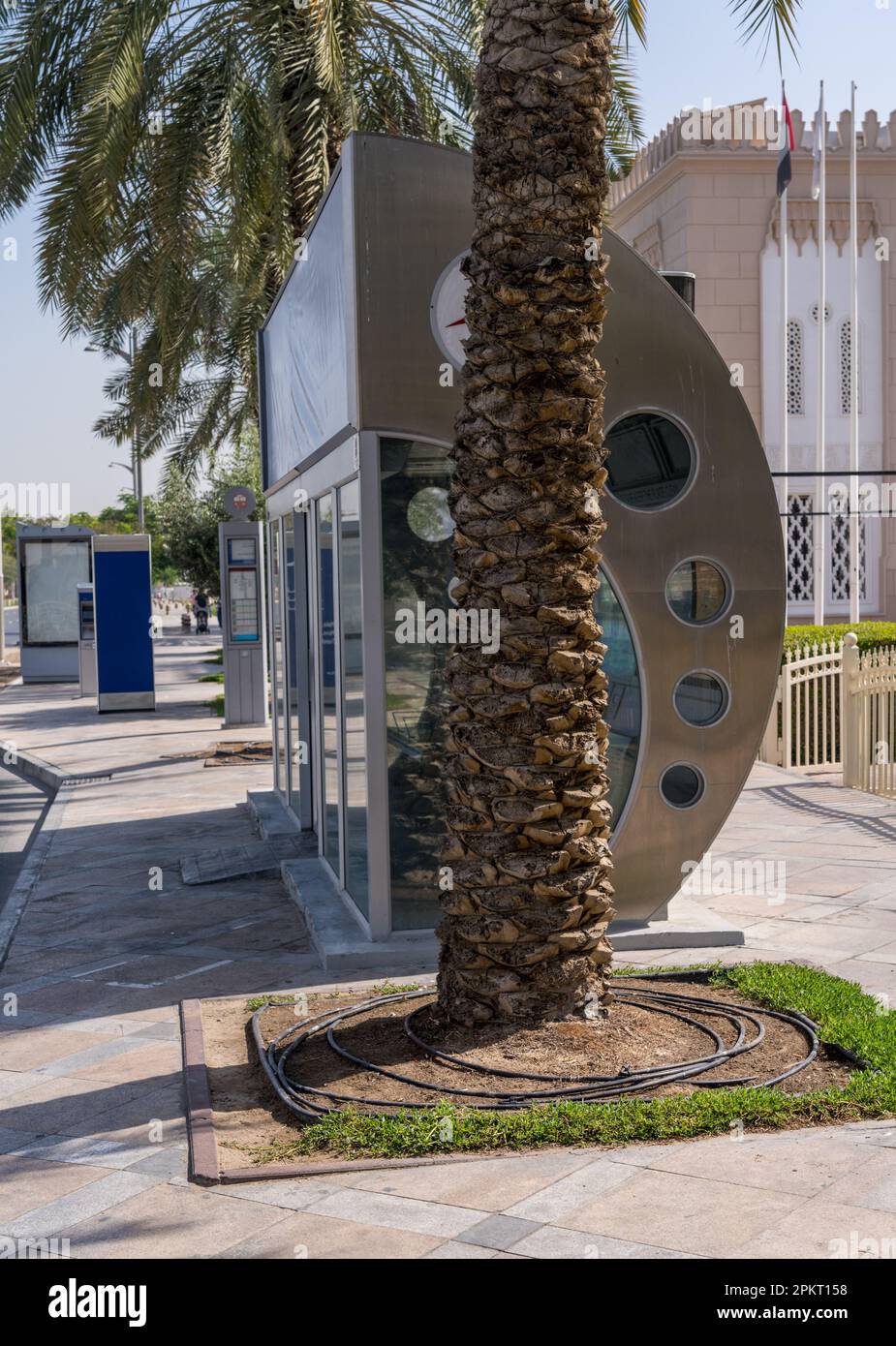 Modern automated and air conditioned bus stop shelter in Dubai, UAE ...