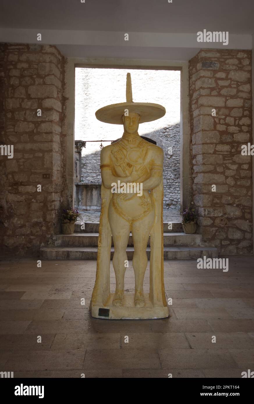 Copy of the famous Capestrano Warrior over two meters high located in ...