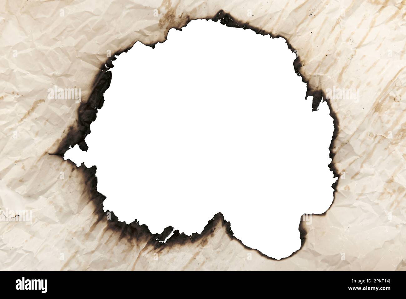 Old crumpled paper burn texture hi-res stock photography and images - Alamy