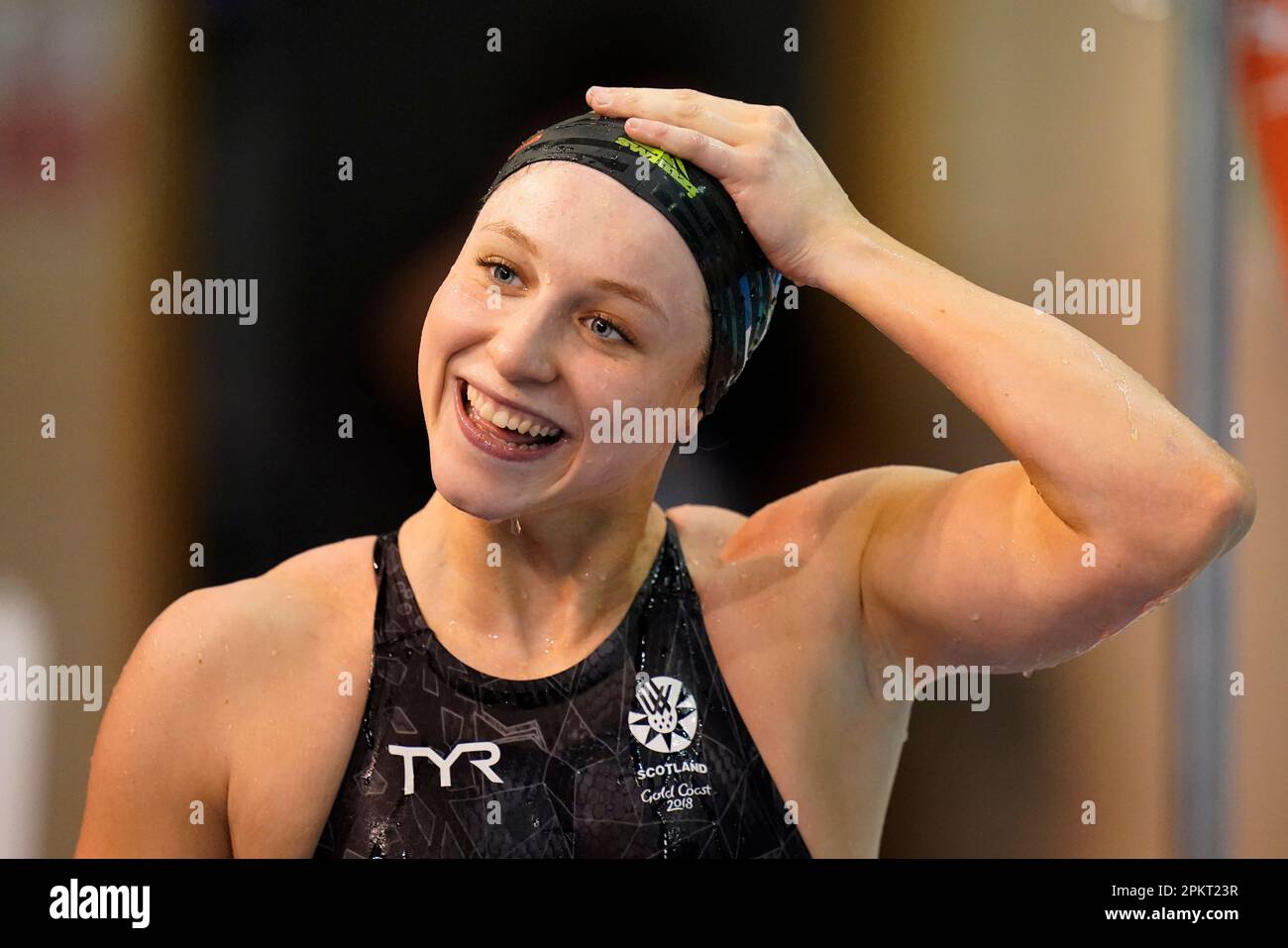Keanna Macinnes celebrates after winning the Women's 100m Butterfly ...