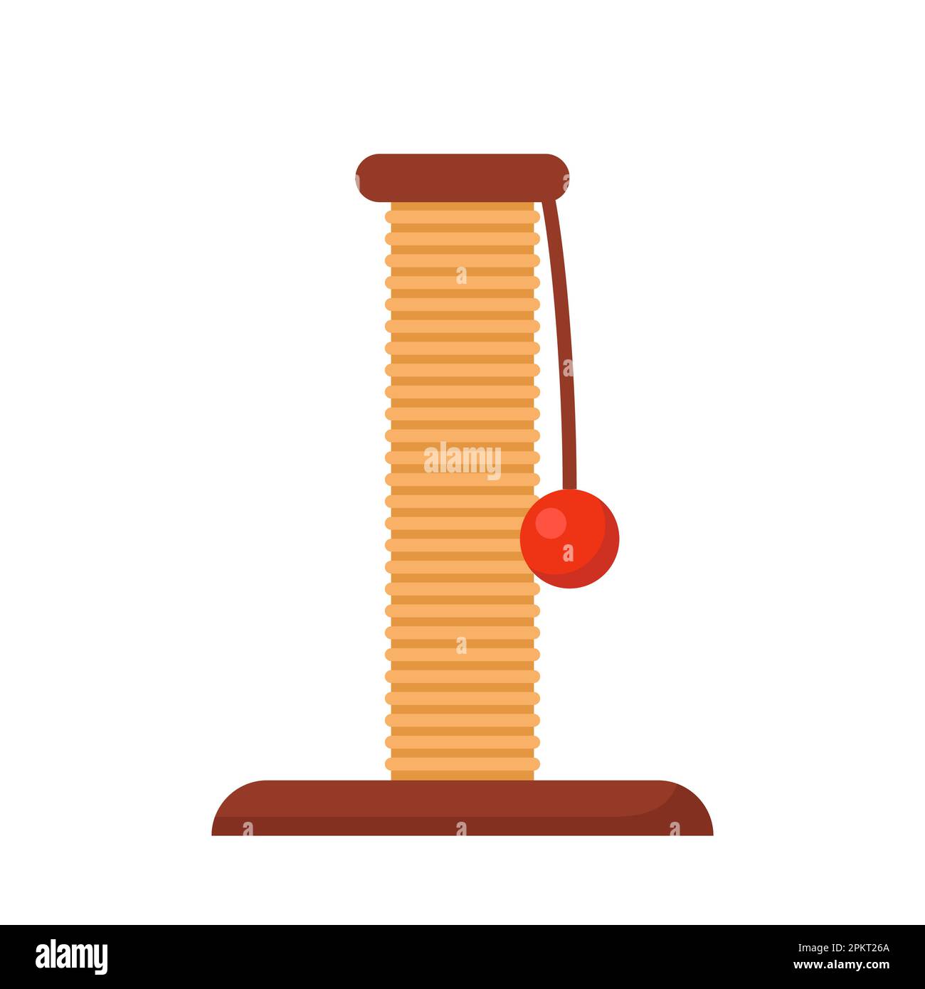 Scratching post for home cats. Rope column with ball. Grooming pet ...