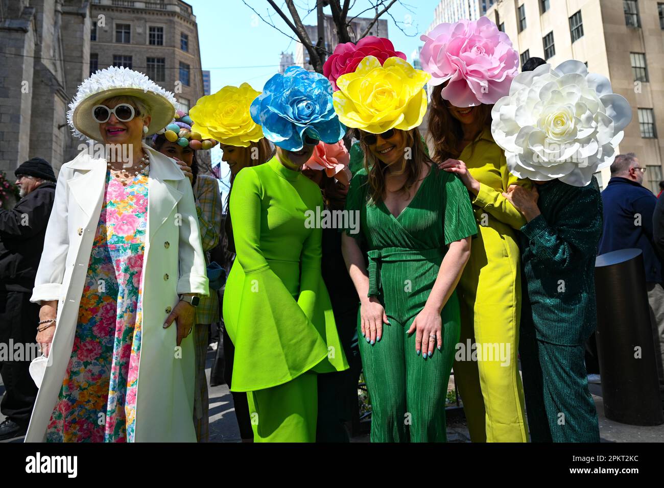 People attend the annual Easter Parade and Bonnet Festival along Fifth ...
