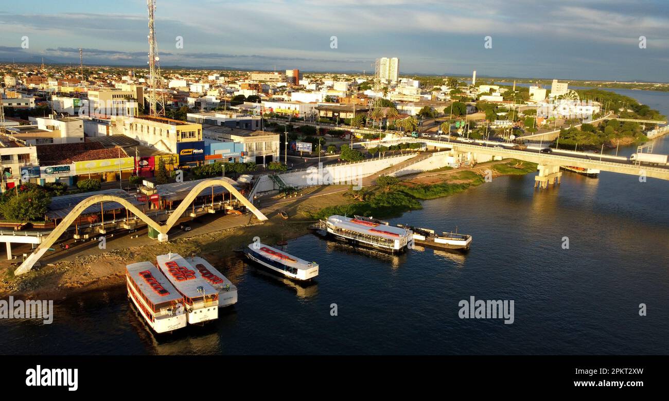 juazeiro, bahia, brazil - april 4, 2023: boats moored on the bank of ...