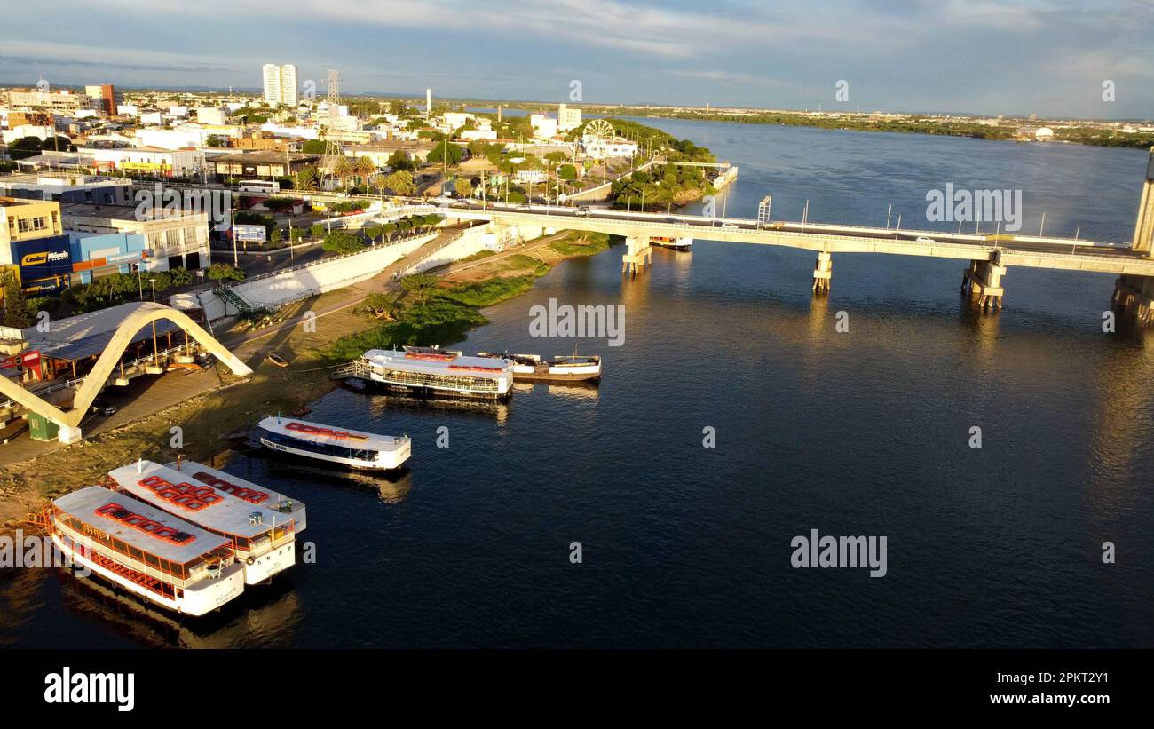 juazeiro, bahia, brazil - april 4, 2023: boats moored on the bank of ...