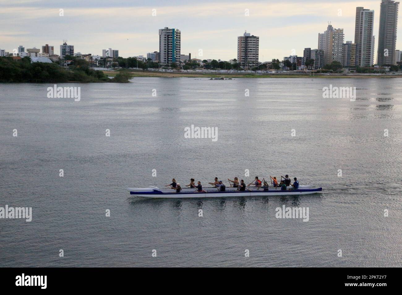juazeiro, bahia, brazil - april 4, 2023: People paddling a hawaiian ...