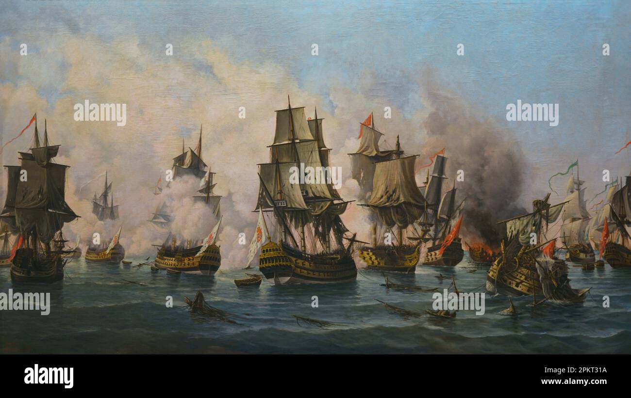 Battle of Matapan (19th July 1717). Combat between the Christian and ...